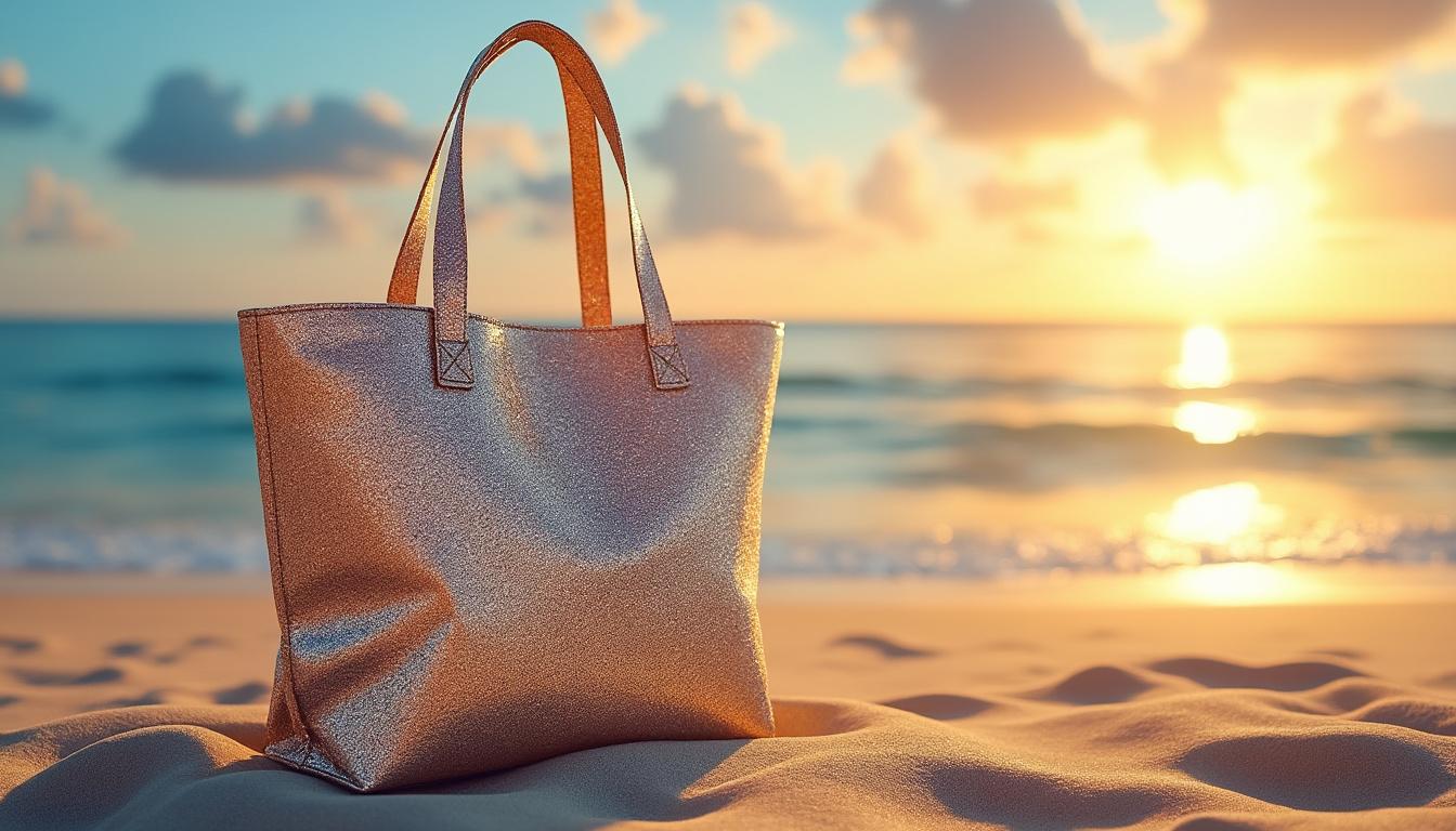 Les tendances de l'été : cabas pailleté pour sorties plage